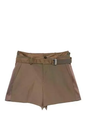 Sacai Belted Shorts - Brown