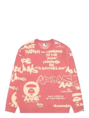AAPE BY *A BATHING APE® Logo Crew-neck Sweater - Pink