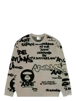 AAPE BY *A BATHING APE® Logo Crew-neck Sweater - Neutrals