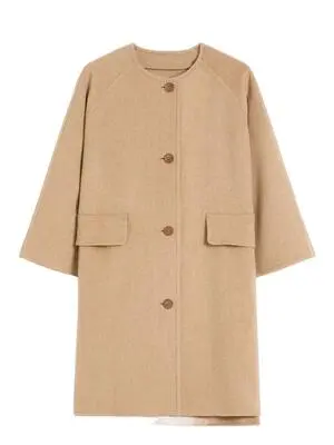 Max Mara Camel Broadcloth Coat - Hazelnut Brown
