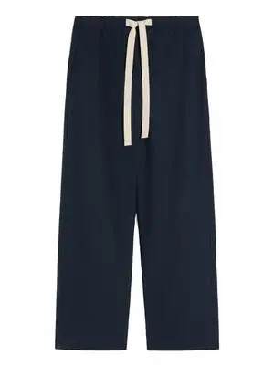 Max Mara Cotton Drawstring Trousers - Midnightblue
