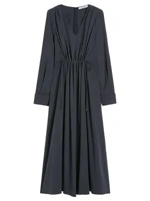 Max Mara Washed Silk Canvas Dress - Ultramarine