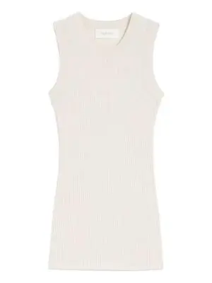 Max Mara Cotton Rib-knit Tank Top - Ecru