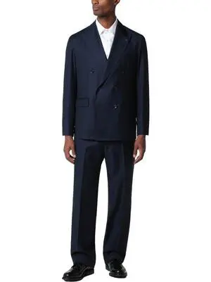 TAGLIATORE Blue Wool Double-breasted Suit
