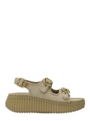 Chloé Nama Wedge Sandals - Beige
