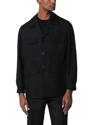 LARDINI Viscose And Silk-blend Jacket - Black