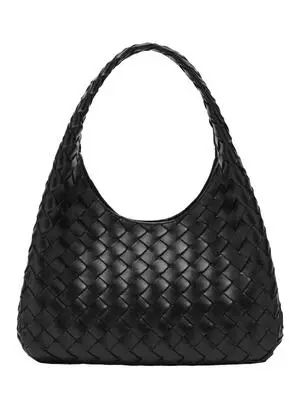 Bottega Veneta Intrecciato Leather Campana Bag Black