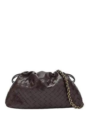 Bottega Veneta Intrecciato Leather Clutch - Burgundy