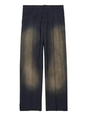 Balenciaga Wool Shadow Prince Of Wales Wide-leg Trousers - Black