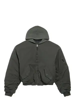 Balenciaga Cotton-blend Hooded Bomber Jacket - Black