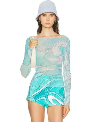 Emilio Pucci Long Sleeve Top - Turquoise