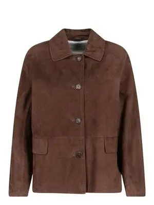 Max Mara Charme' Suede Jacket - Brown