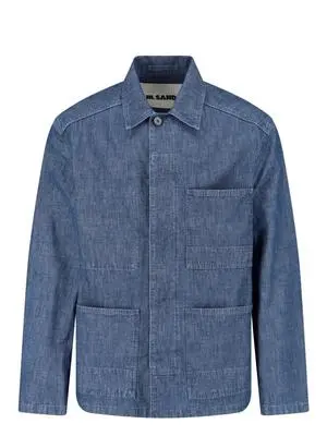 JIL SANDER Cotton Chambray Shirt - Blue