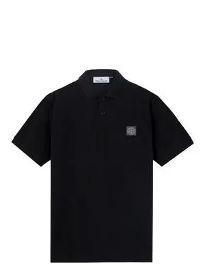 Stone Island Stretch Organic Cotton Polo Shirt - Black