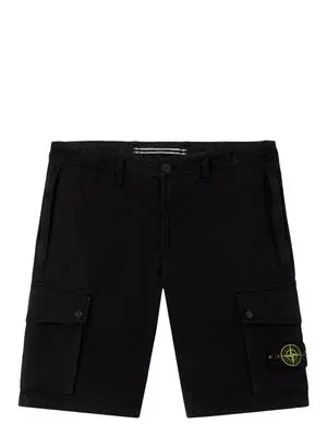 Stone Island Organic Cotton Cargo Shorts - Black