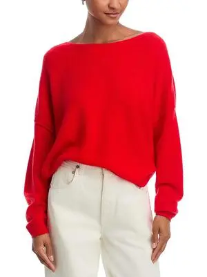 American Vintage Boat Neck Sweater Fraise