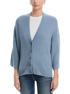 American Vintage V-neck Cardigan Sweater - Orage Chine
