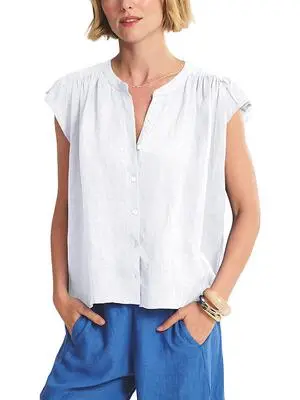 Velvet By Graham & Spencer Janey Linen Blouse - White