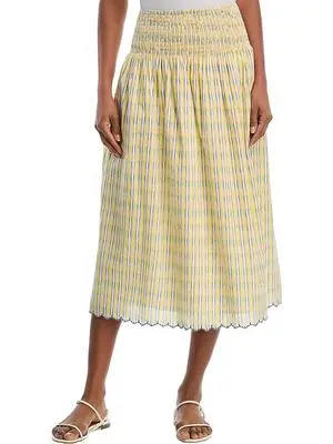 Velvet By Graham & Spencer Deborah Midi Skirt - Butter Yellow
