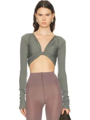 Rick Owens Cropped Wrap Top - Euca