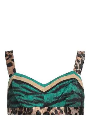 Dolce & Gabbana Emerald Jacquard Crop Top - Green