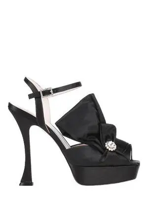 ROGER VIVIER Embellished Satin Sandals - Black