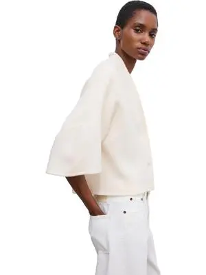 HOUSE OF DAGMAR Short Wool Cardigan - Off White