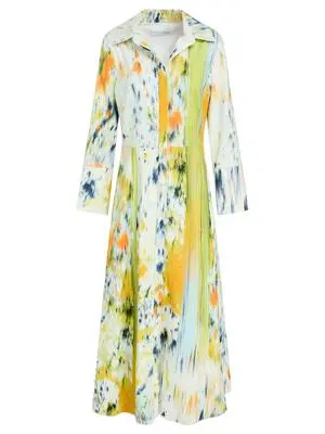 Oscar De La Renta Printed Cotton-blend Midi Shirt Dress - Ivory