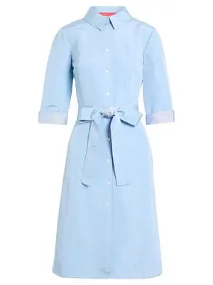 Carolina Herrera Silk Faille Shirt Dress - Light Blue