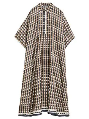 Oscar De La Renta Printed Silk-twill Maxi Shirt Dress - Ecru