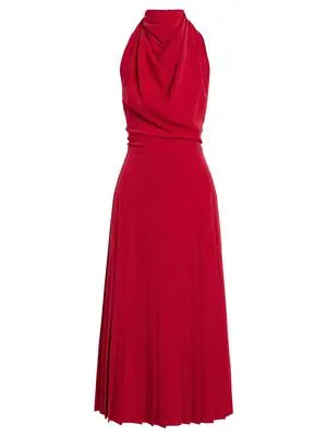 Altuzarra Draped Pleated Crepe Midi Dress - Red