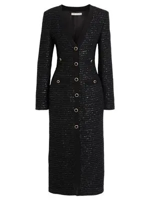 Alessandra Rich Metallic Tweed Midi Dress - Black