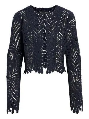 Oscar De La Renta Cutout Wool-blend Tweed Jacket - Midnight Blue
