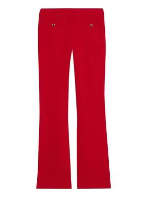 Alessandra Rich Wool Flared Pants - Red