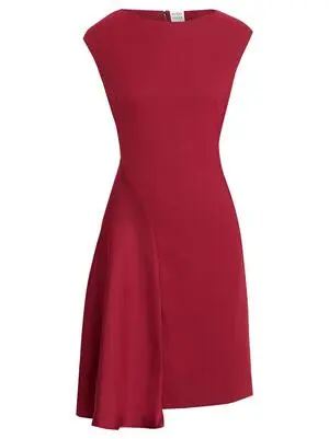 Herve Leger Bethany Draped Satin And Crepe Dress - Claret