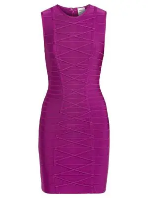 Herve Leger Julie Lace-up Bandage Mini Dress - Magenta