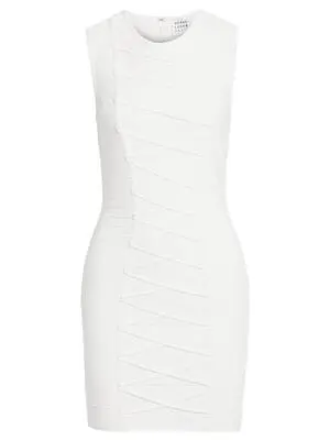 Herve Leger Julie Lace-up Bandage Mini Dress - White