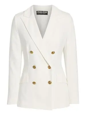 Chiara Boni La Petite Robe Double-breasted Crepe Blazer - White