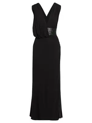 Herve Leger Lucille Sequin-embellished Draped Jersey Gown - Black