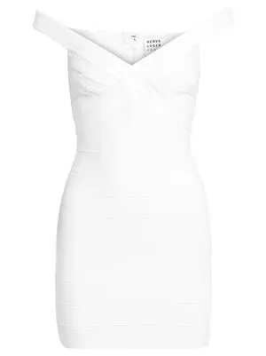 Herve Leger Rachel Off-the-shoulder Bandage Mini Dress - White