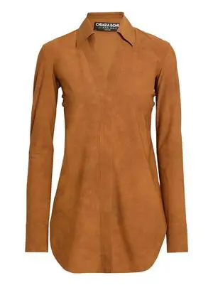 Chiara Boni La Petite Robe Atena Printed Stretch-jersey Shirt - Brown