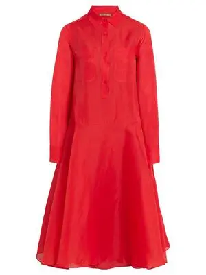 Altuzarra Silk-organza Midi Shirt Dress - Red