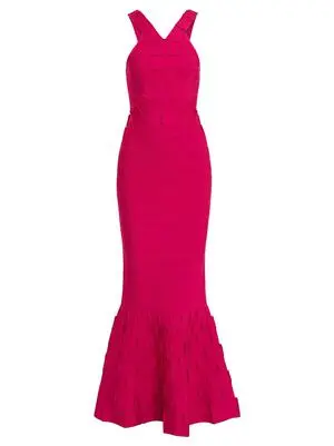 Herve Leger Phoebe Bandage Gown - Fuchsia