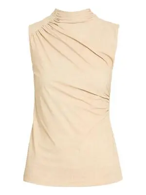 Chiara Boni La Petite Robe Oide Draped Printed Stretch-jersey Top - Cream