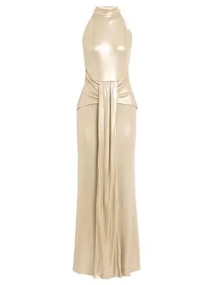 Chiara Boni La Petite Robe Loowin Draped Lamé Gown - Platinum