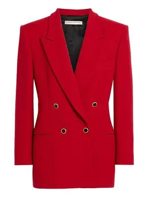 Alessandra Rich Double-breasted Wool Blazer - Red