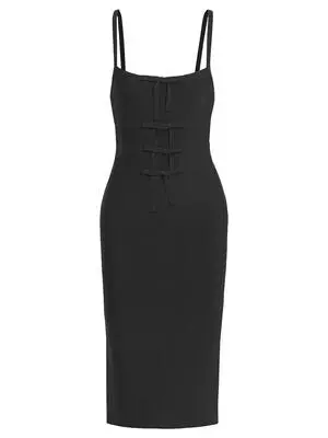 Herve Leger Alicia Bow-detailed Bandage Midi Dress - Black