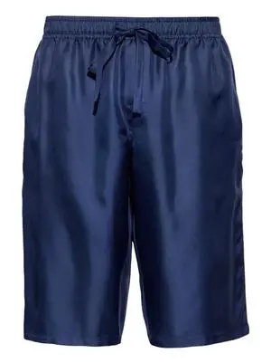 Dolce & Gabbana Silk Shorts Navy Blue
