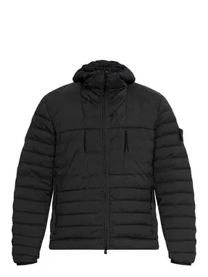 Stone Island Down Jacket With Hood - Navy Blue