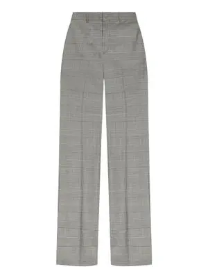 Balmain Houndstooth Wool Trousers - Grey